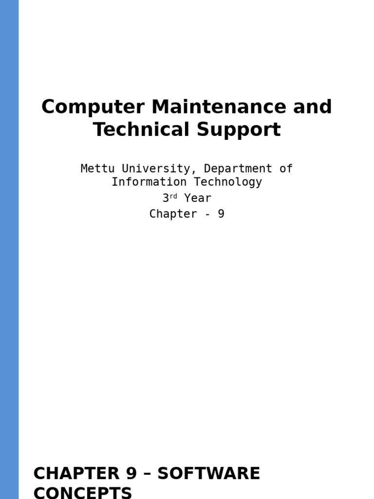Computer Maintenance - Chapter 9 - Operating System and Installation | PDF | File System ...