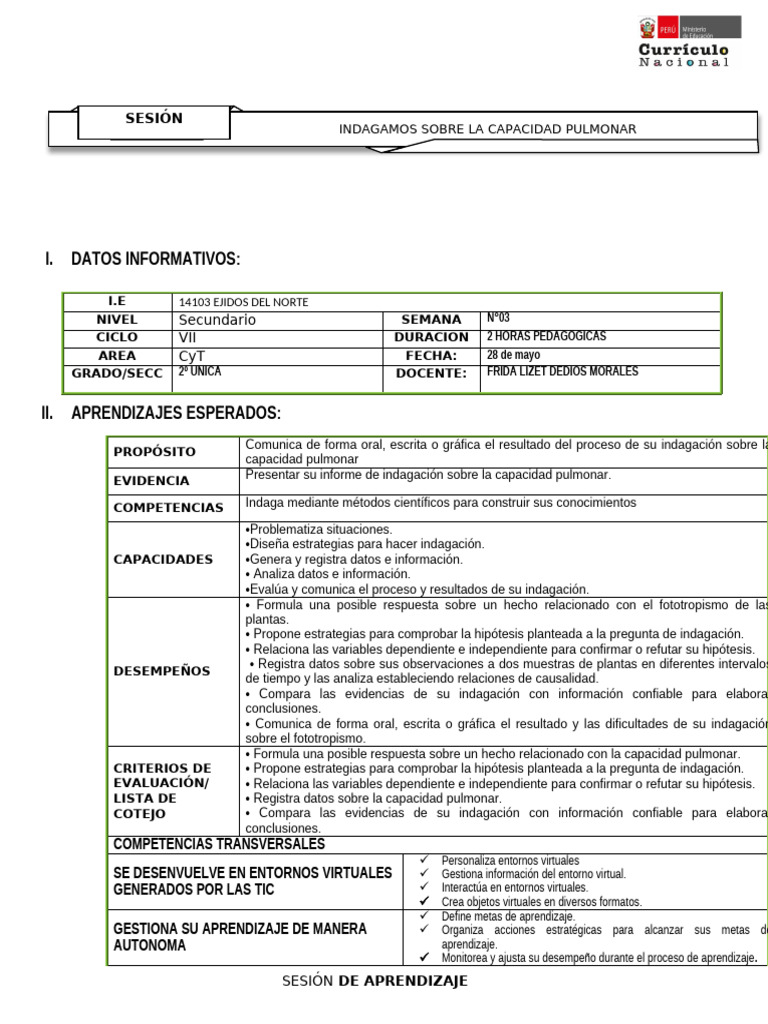 C-2º SES-ACT 5-CYT UND 3 Tercera Semana | PDF