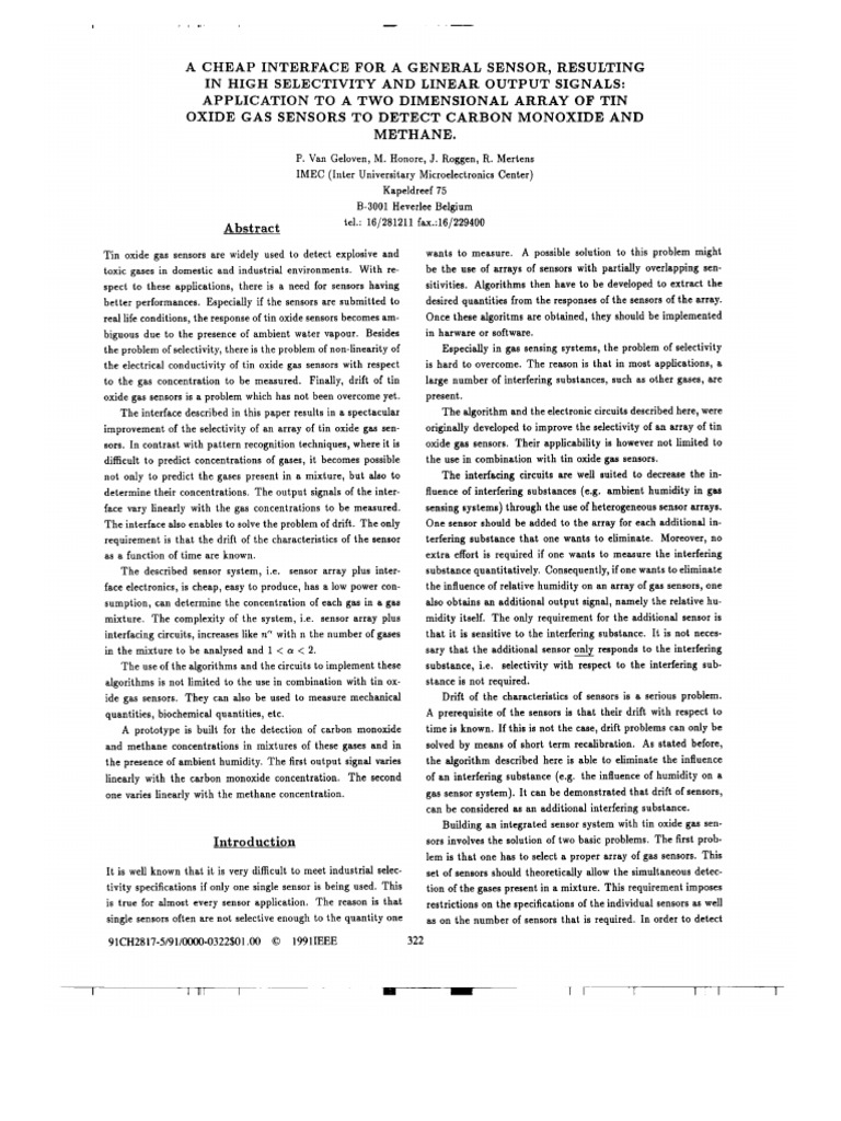 A Cheap Interface For A General Sensor Resulting in High Selecti | PDF
