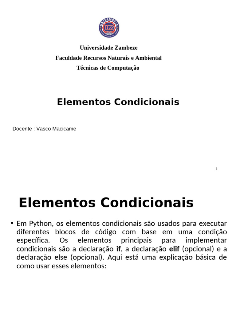 Elementos Condicionais | PDF