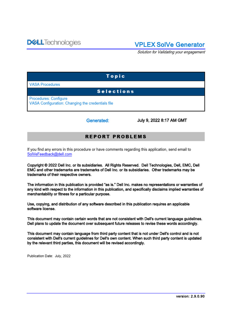 VPLEX - VASA Procedures-Configure | PDF