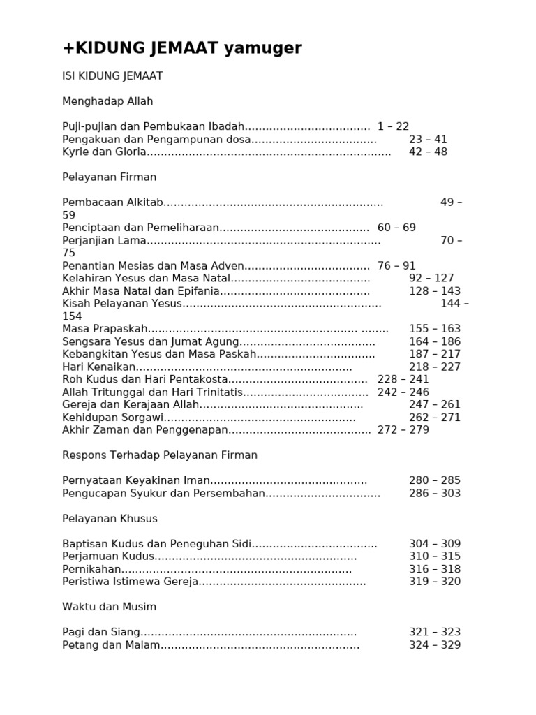 Ende Kidung Jemaat Komplit | PDF