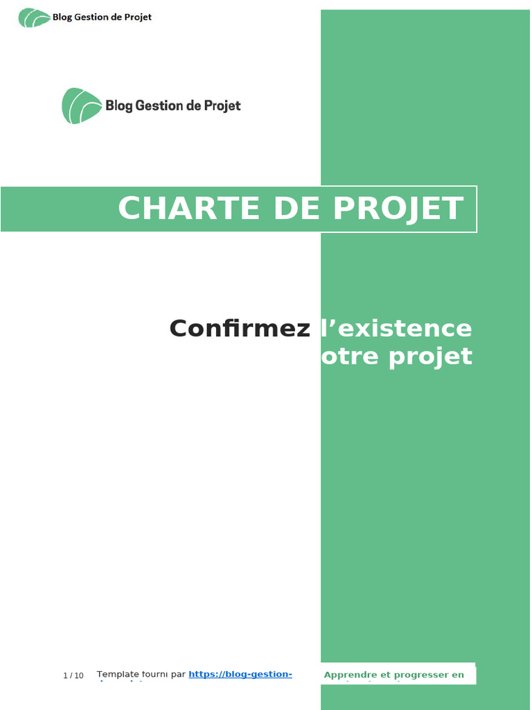 BGDP Template de Charte Projet Exemple CMRL | PDF