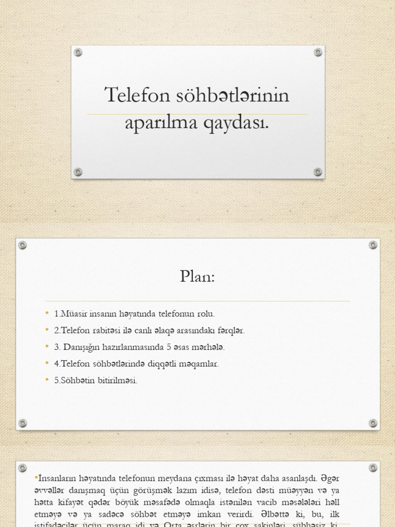 Telefon söhbetlerinin aparılma qaydası | PDF