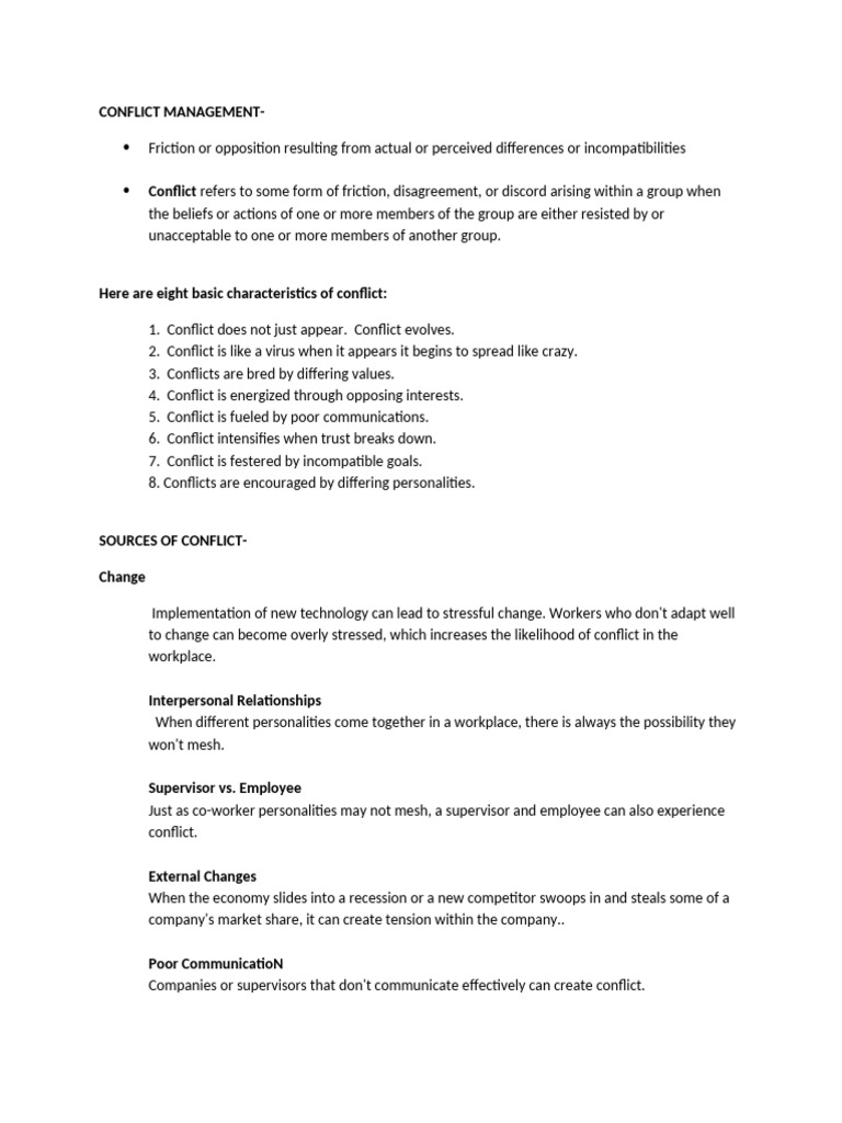 Conflict Management | PDF