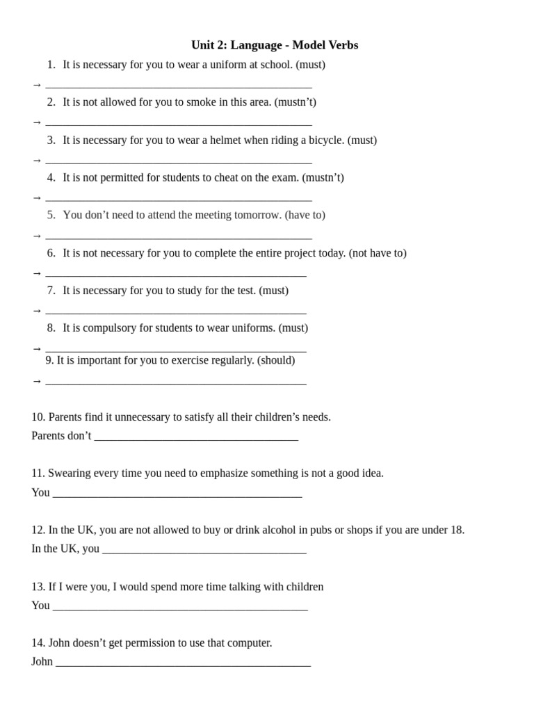 Model Verbs - G11 | PDF