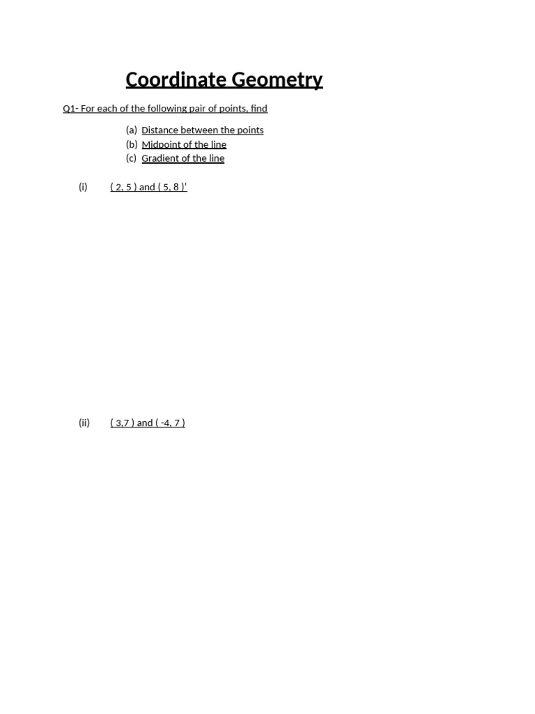 Coordinate Geometry | PDF