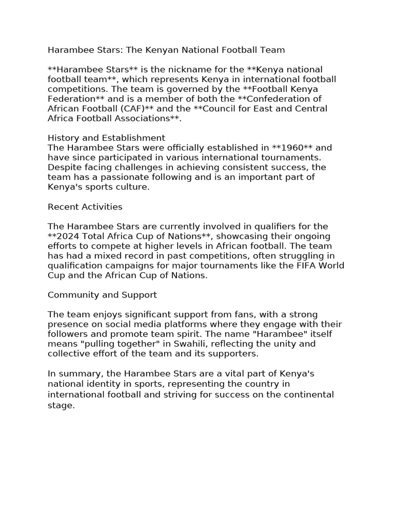 harambee stars | PDF