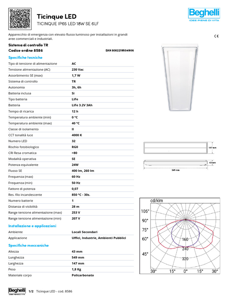 Beghelli - Ticinque LED 8586 - It | PDF