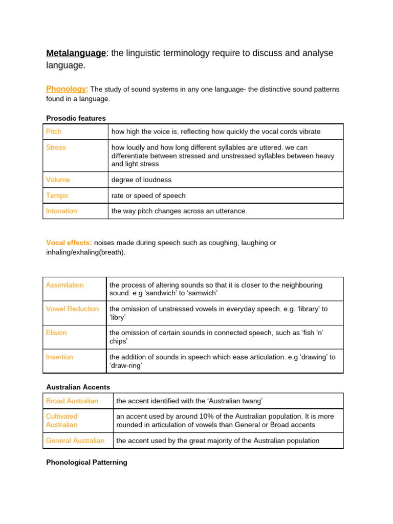 English Language Glossary | PDF