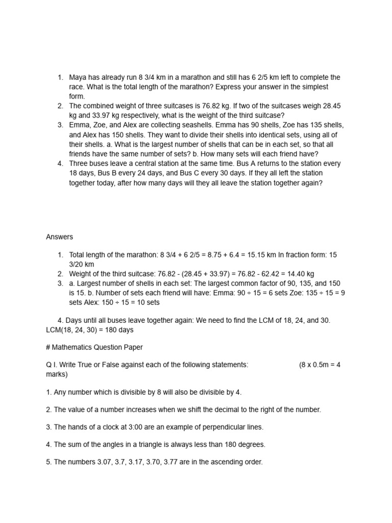 Final Q Paper Maths-1 | PDF