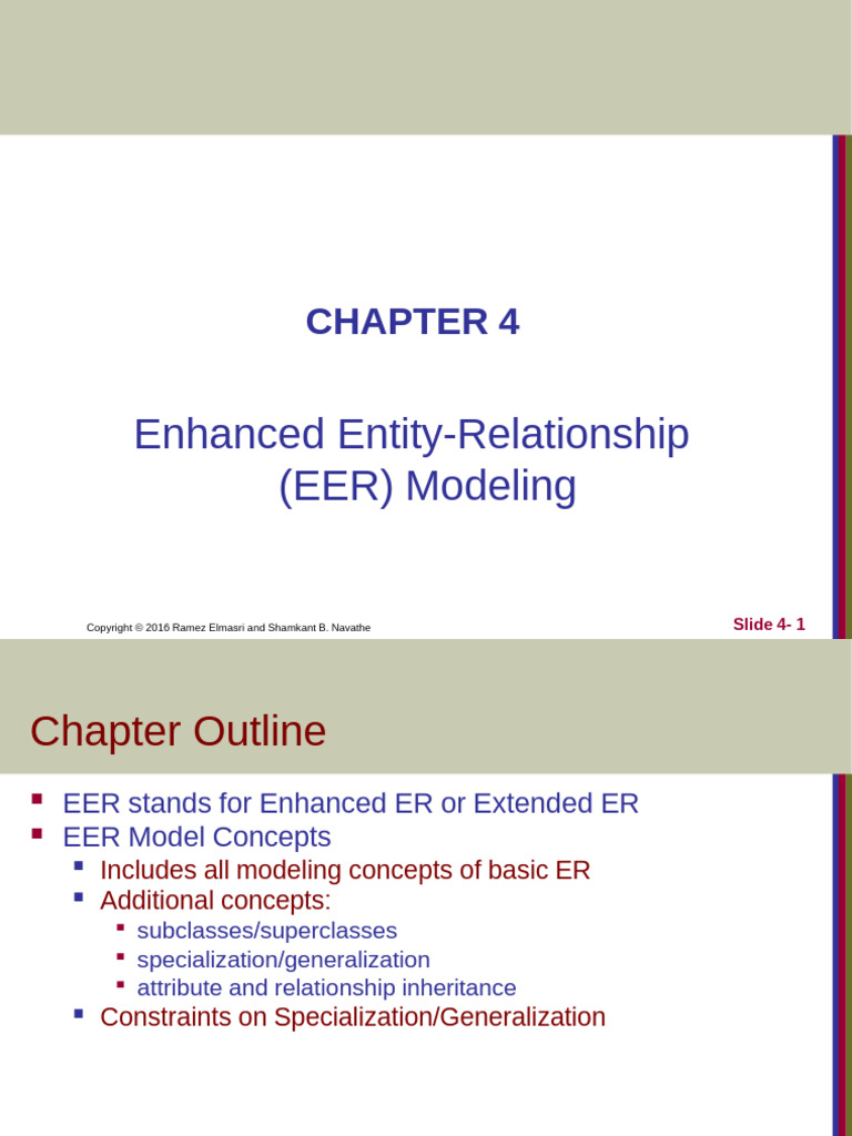 Enhanced Entity Relationship Modeling | PDF