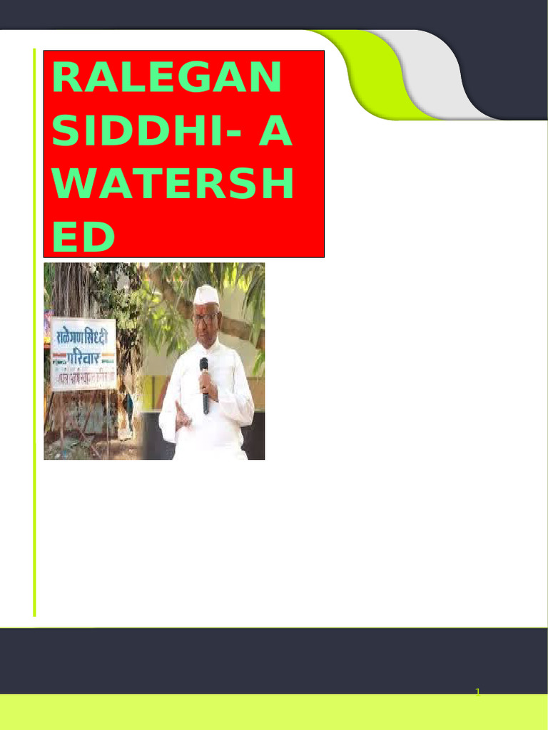 RALEGAN SIDDHI_COVER PAGE | PDF