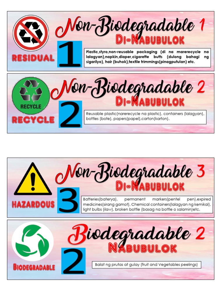 Labels Sa Mga Basurahan | PDF