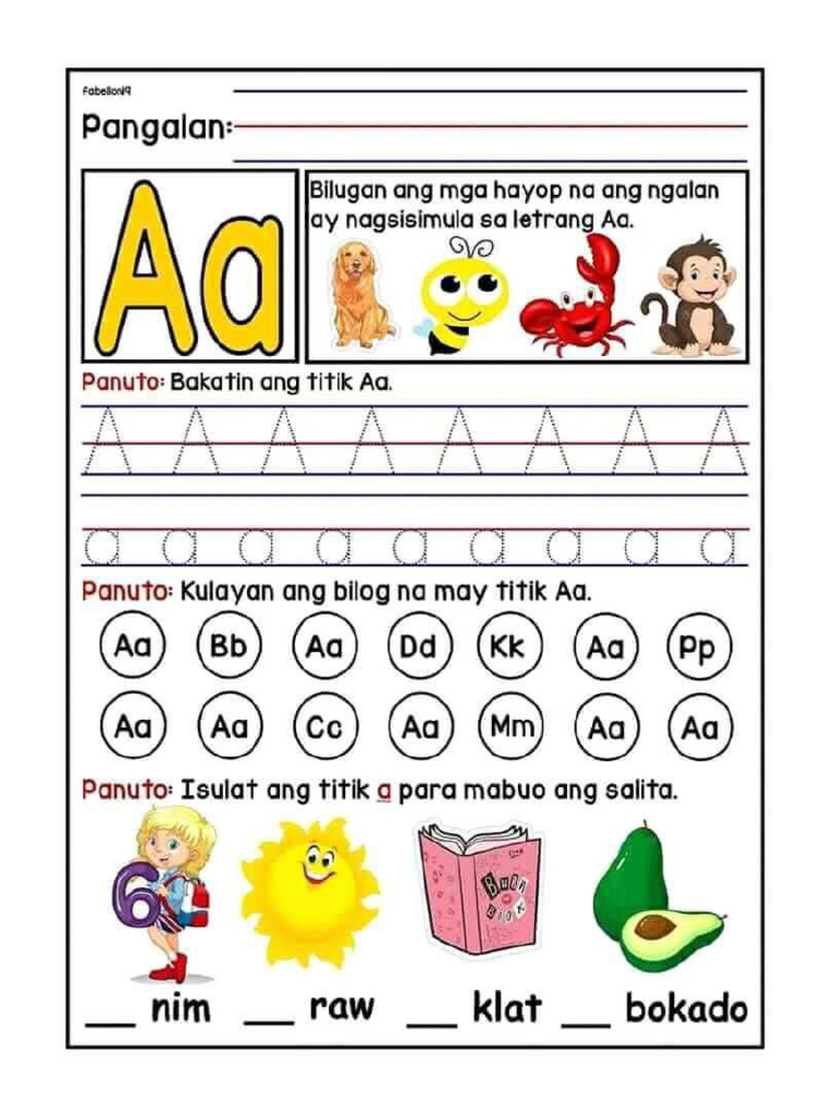 Tracing Letters Tagalog | PDF