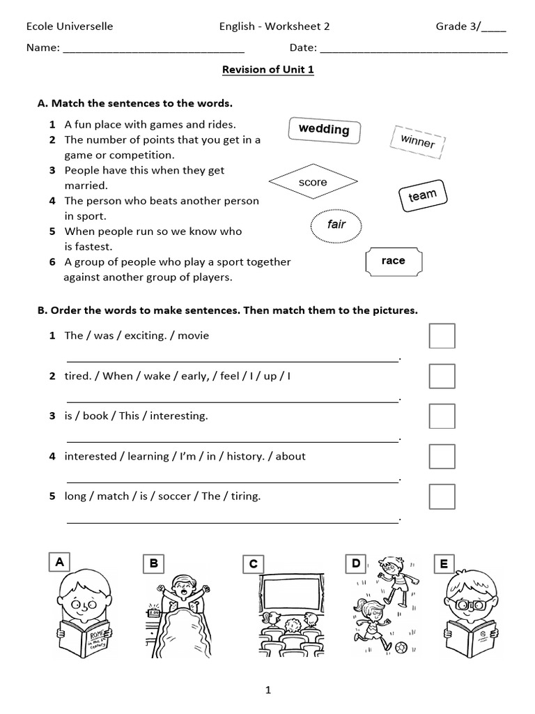Grade 3 English Worksheet 2 | PDF