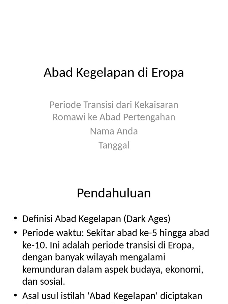 Dampak Abad Kegelapan di Eropa | PDF | Perjalanan