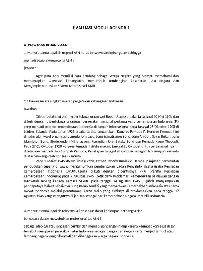 Evaluasi Agenda 1 | PDF