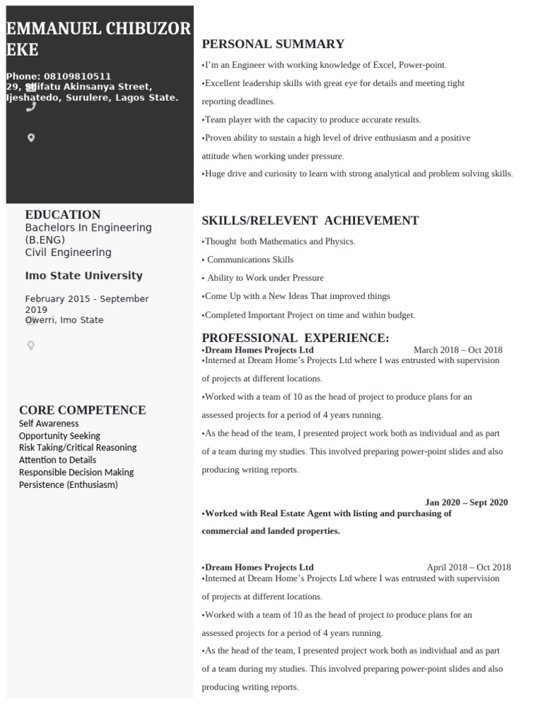 Eke Emmanuel CV | PDF