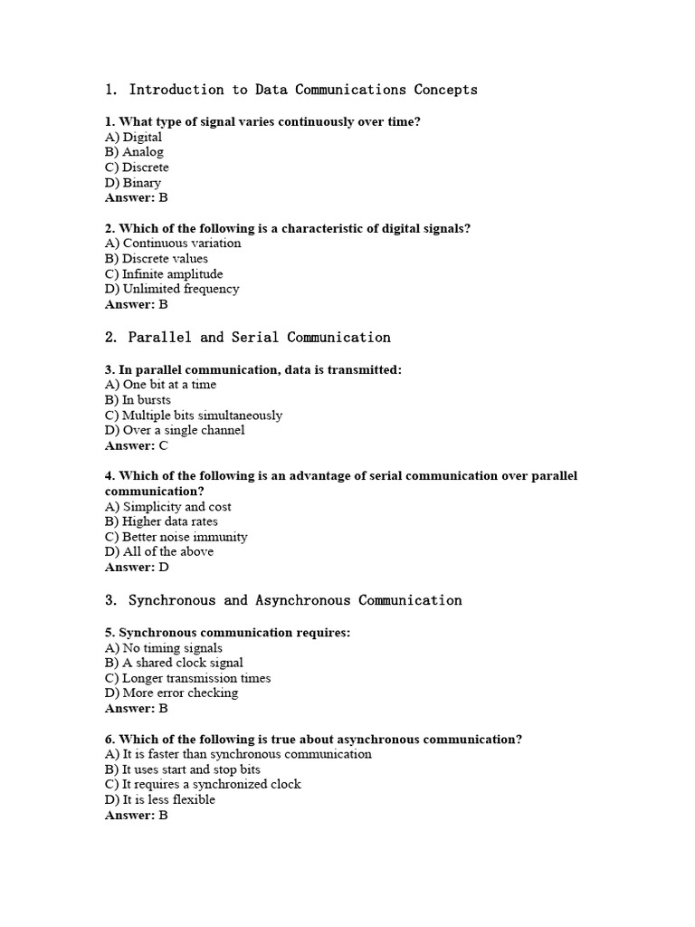 Computer Network Unit 1 MCQ | PDF