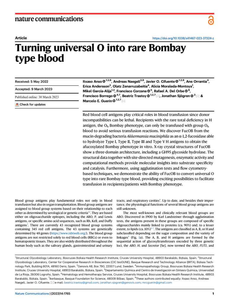 Turning Universal O Into Rare Bombay Type Blood: Article | PDF