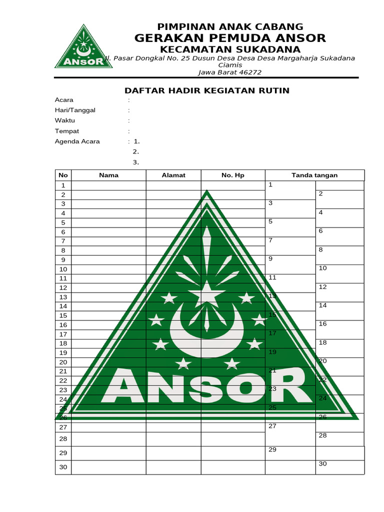 Daftar Hadir | PDF