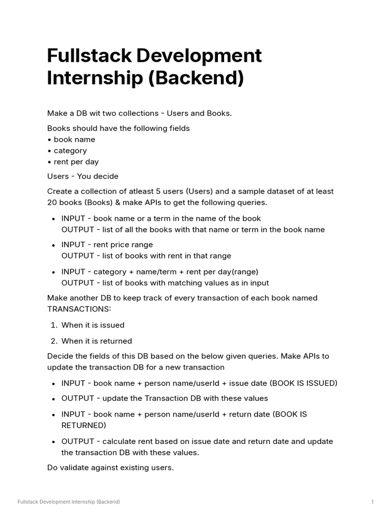 Software Development - Backend | PDF