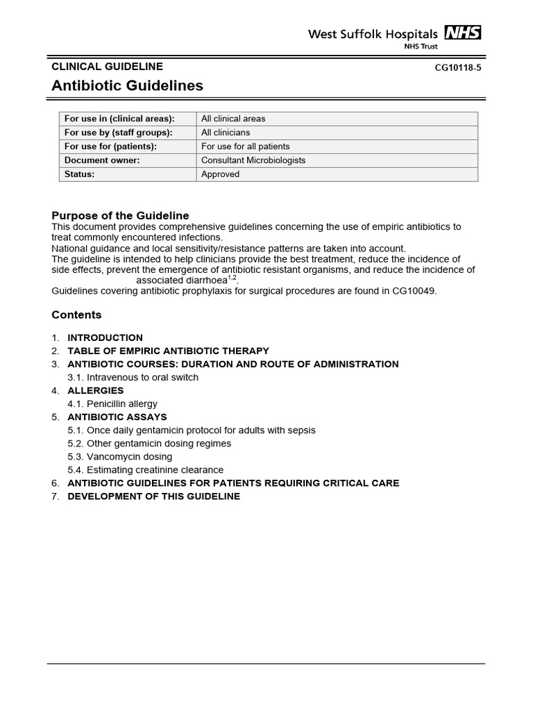 Antibiotics Guideline | PDF