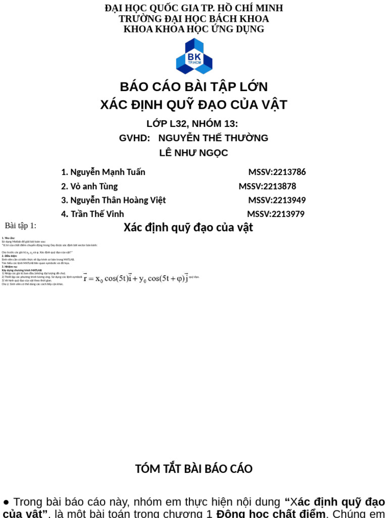 Báo Cáo BTL VL1 | PDF