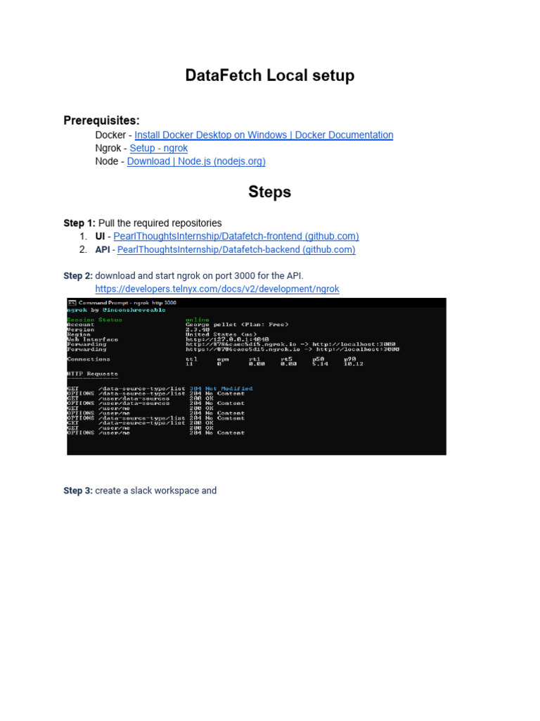 DataFetch Local Setup | PDF