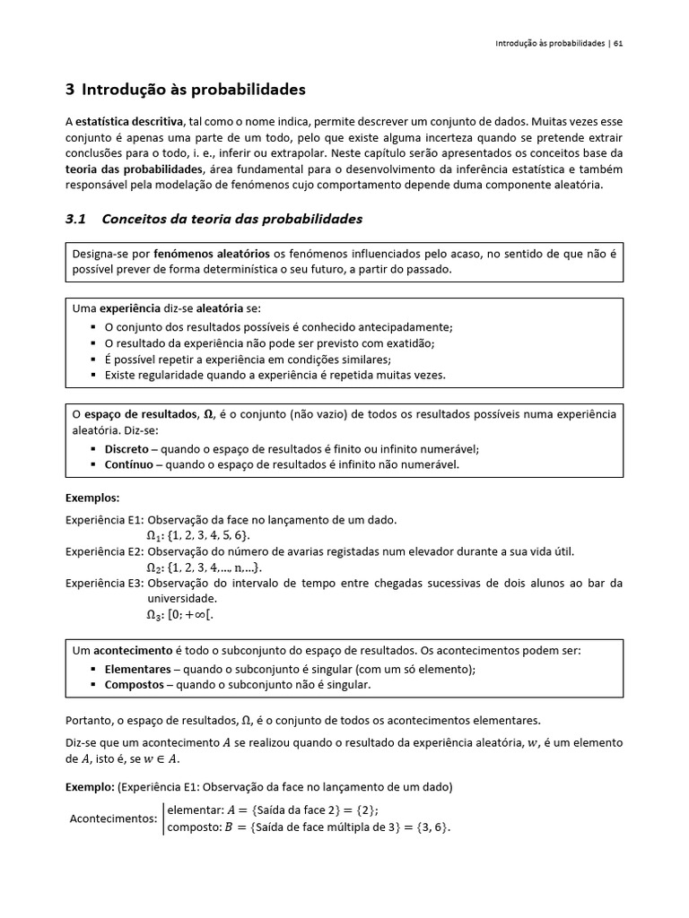 Apontamentos Prob e VA | PDF