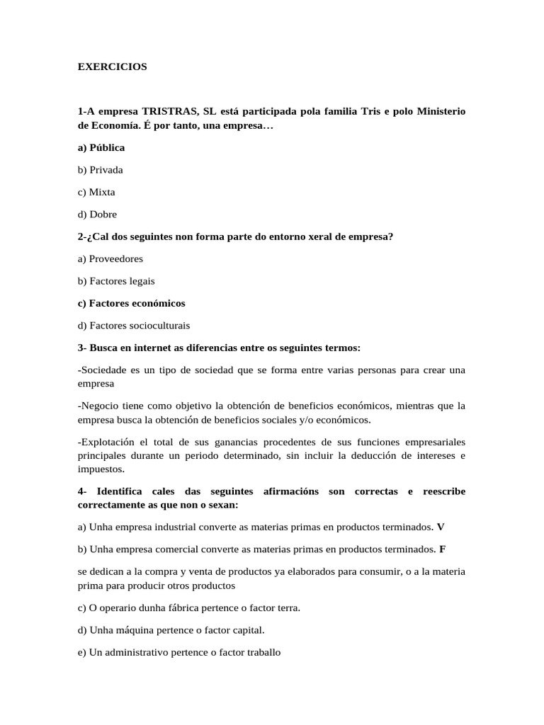 EXERCICIOS Aroa | PDF