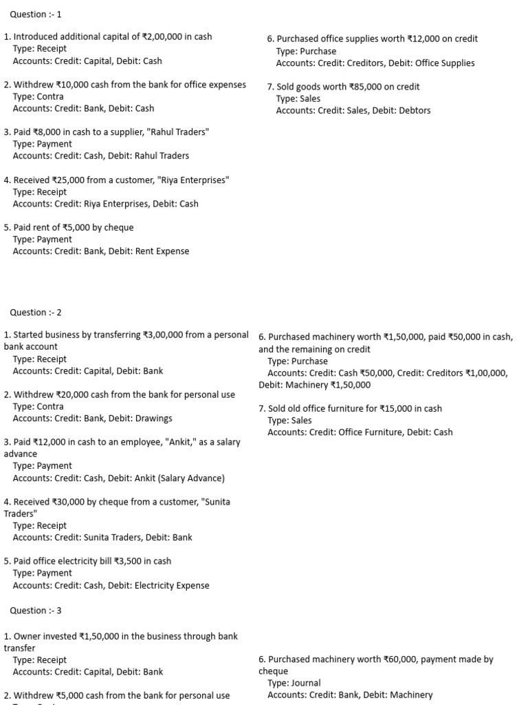Practice Tally Entries | PDF