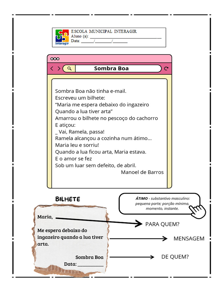 Sombra Boa: Bilhete | PDF