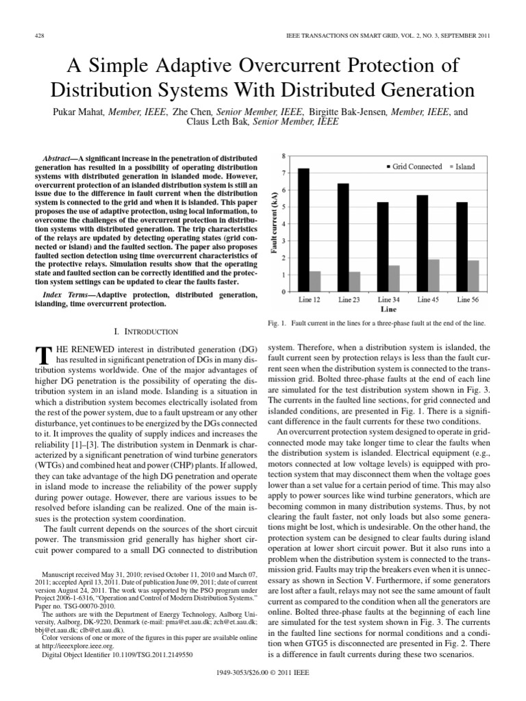 A Simple Adaptive Overcurrent Protection Of Distribution Systems With