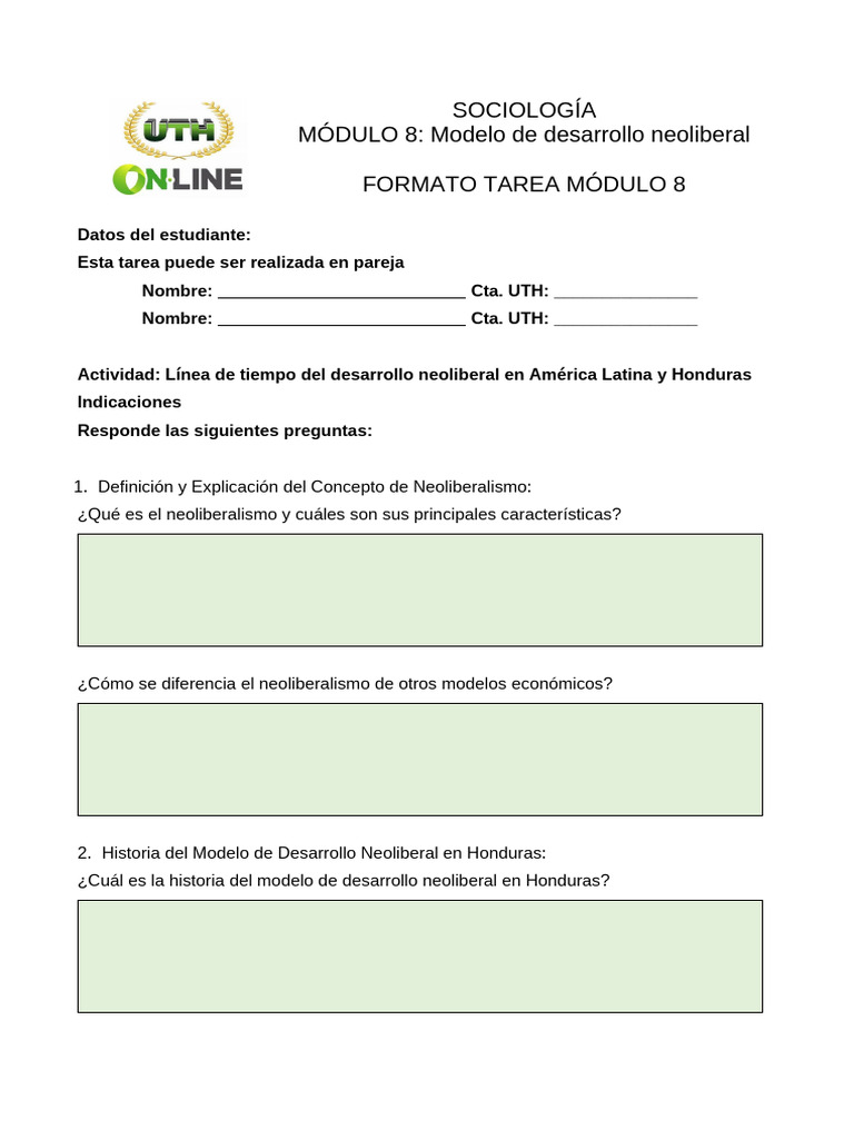FORMATO TAREA MODULO 8 | PDF