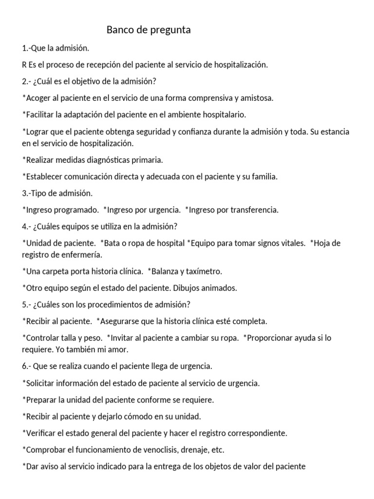 Banco de pregunta | PDF