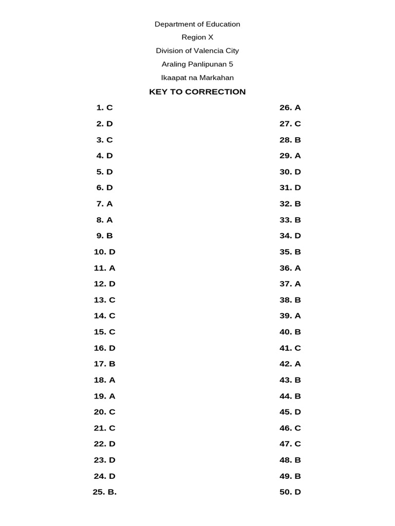 Key To Correction | PDF