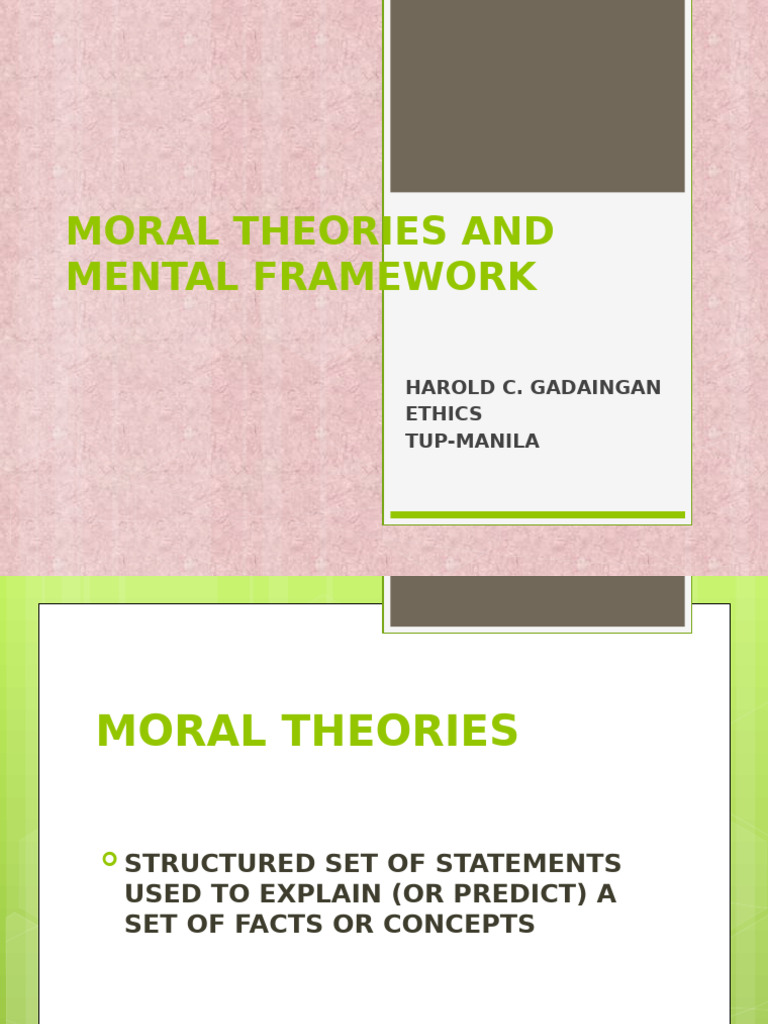 Moral Theories and Mental Framework | PDF