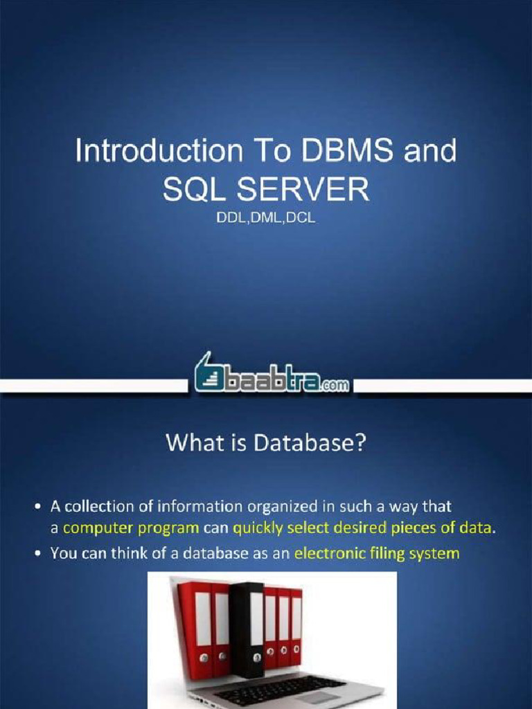 Chapter 1 introduction to sql server-مخرجات | PDF