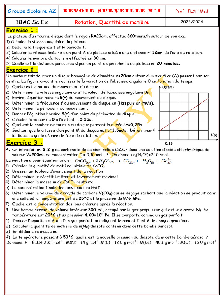 Controle N°1 SC EXP | PDF