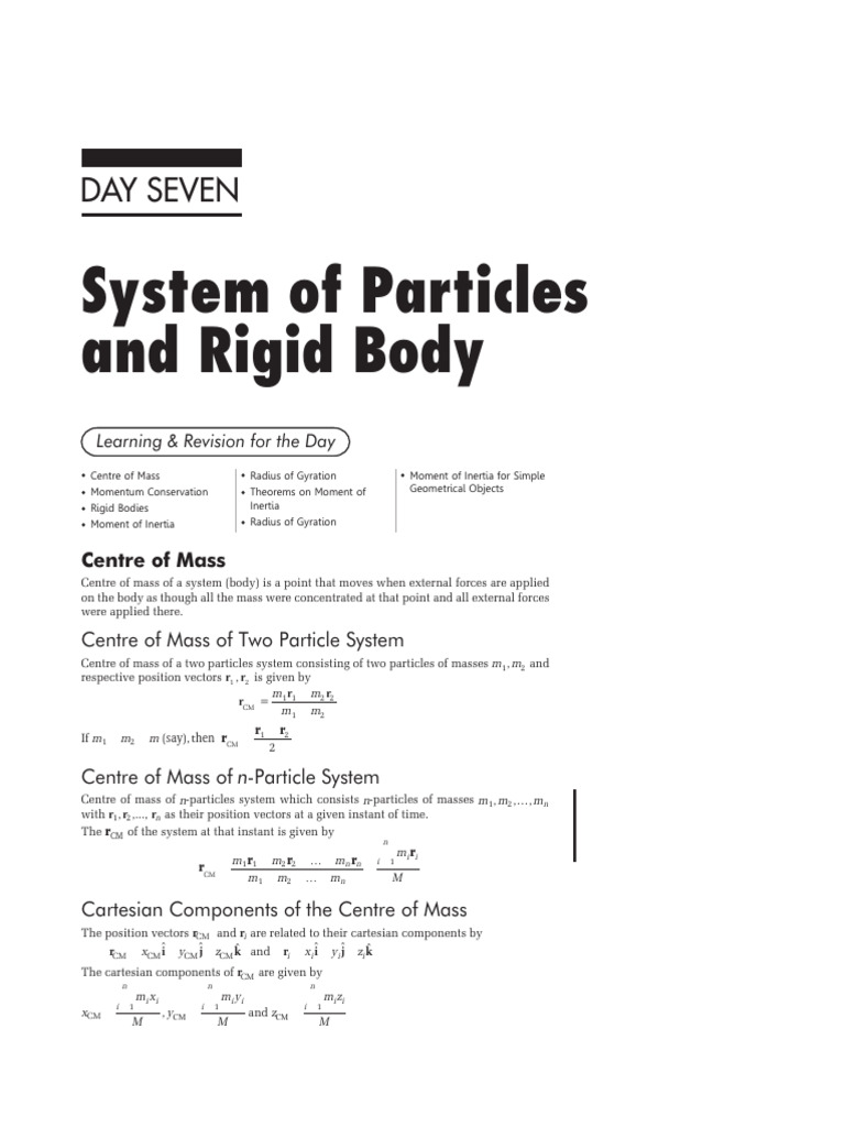 7 System of Particles_and Rigid Body | PDF
