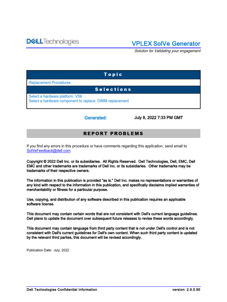 VPLEX - Replacement Procedures-VS6 DIMM Replacement | PDF