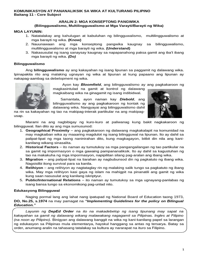 Lec2.week 2 Konseptong Pangwika | PDF