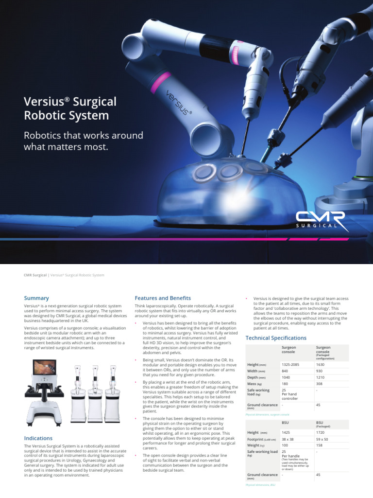 Versius Overview Brochure EN | PDF