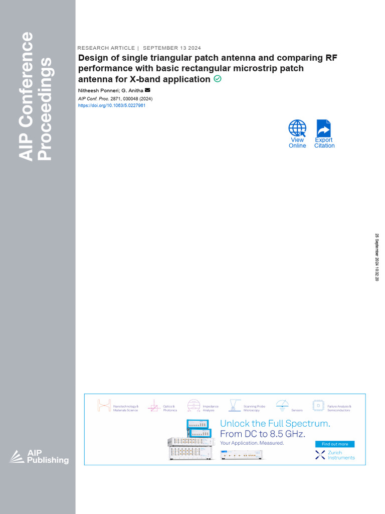 Design of Single Triangular Patch Antenna and Comparing RF Performance With Basic Rectangular ...