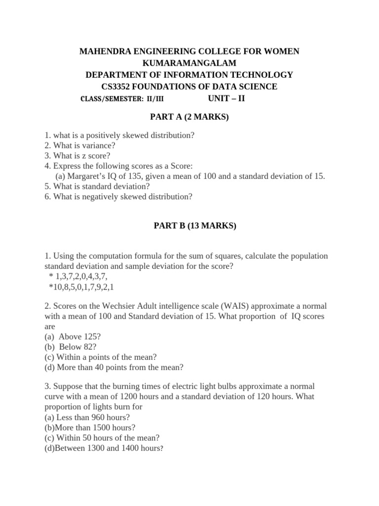 CS3352-FDS QB Cycle Test Ii | PDF