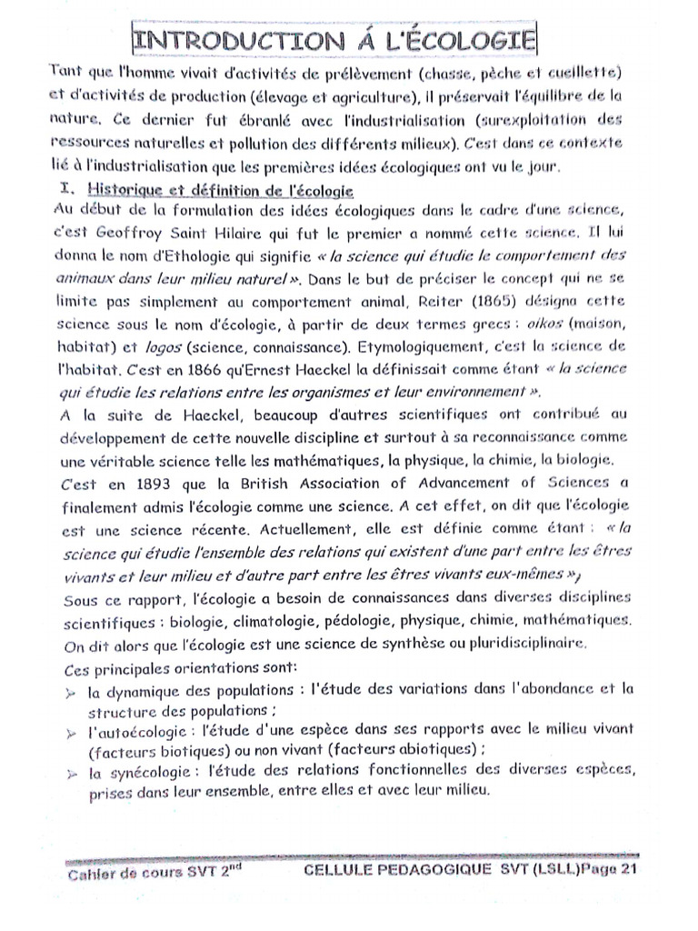 Cours SVT Second S-1-23-26 | PDF