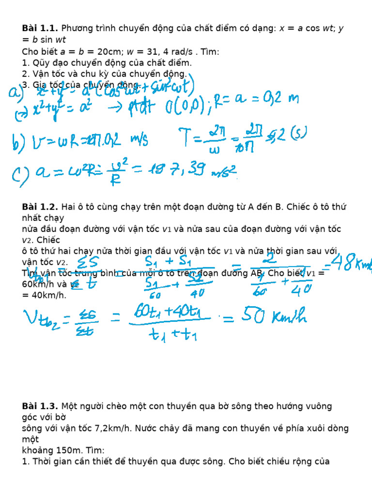 Bài tập VL1 | PDF