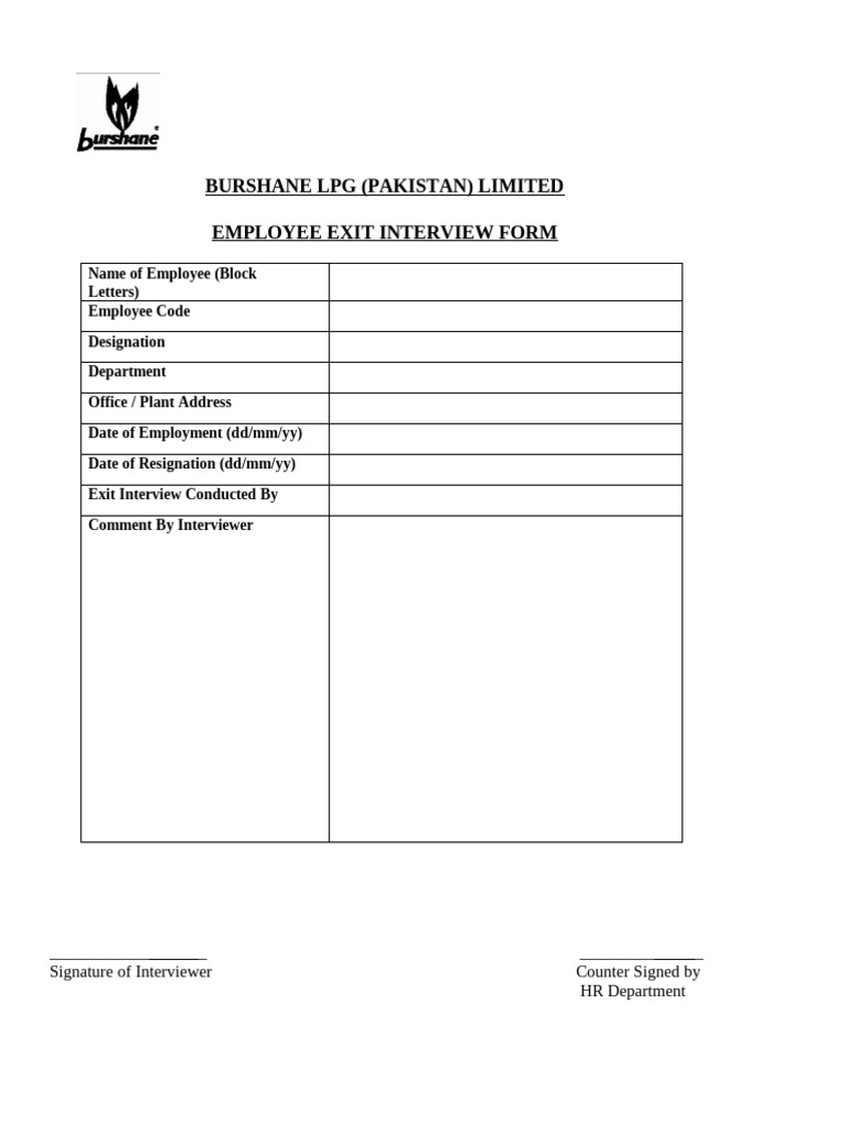 Exit Interview Form | PDF